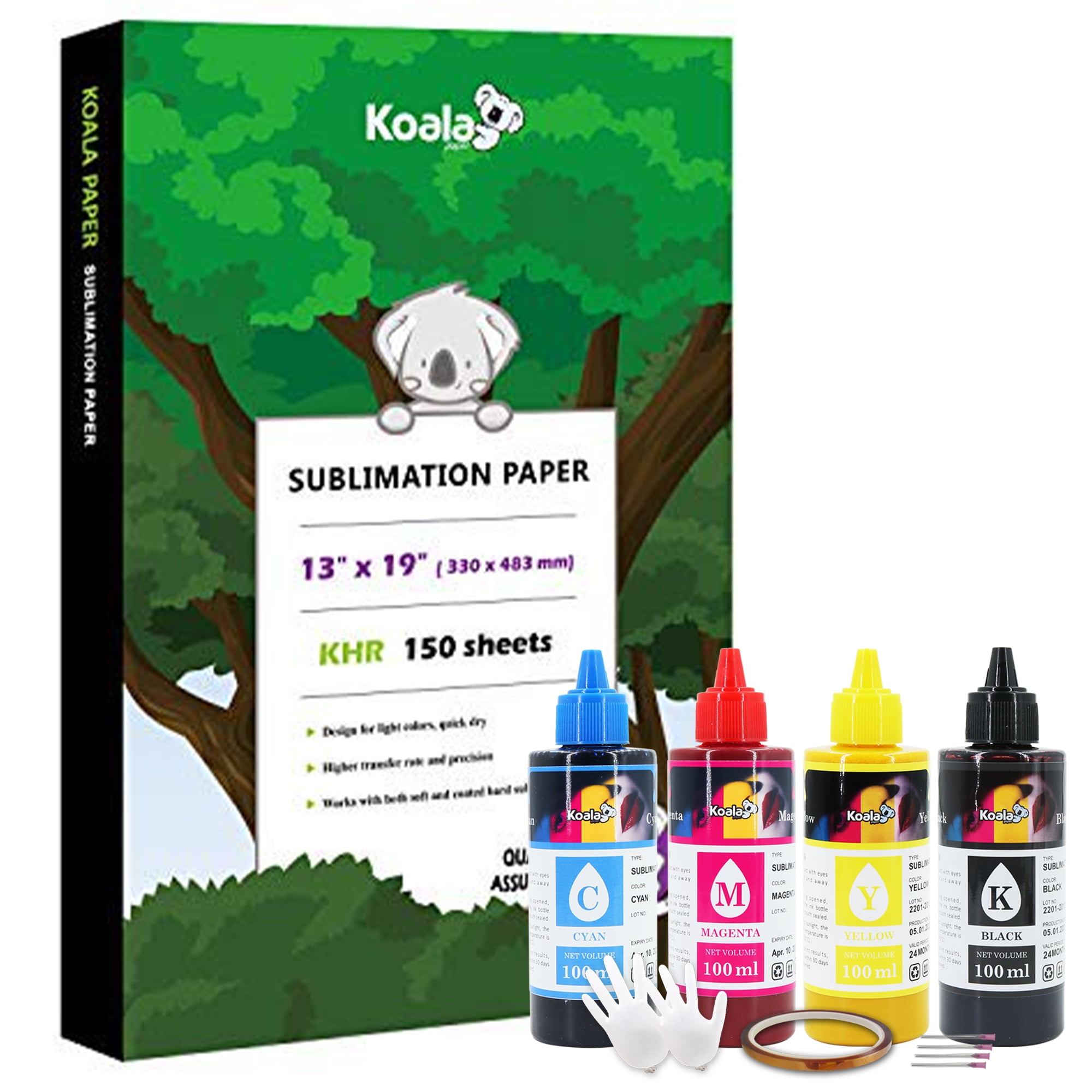 Bundle Kit Koala Sublimation Paper 13X19 inch 150 Sheets + 4X100ml ...