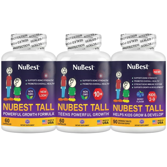 NuBest Tall Vitamins Bundle for Ages 2-9, 5+, 10+: Youth Multivitamin ...