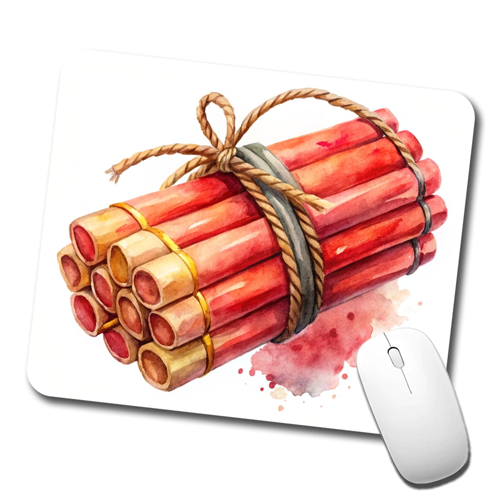 Bundle Of Sticks Of Dynamite Watercolor Mouse Pad Low Profile Gaming ...