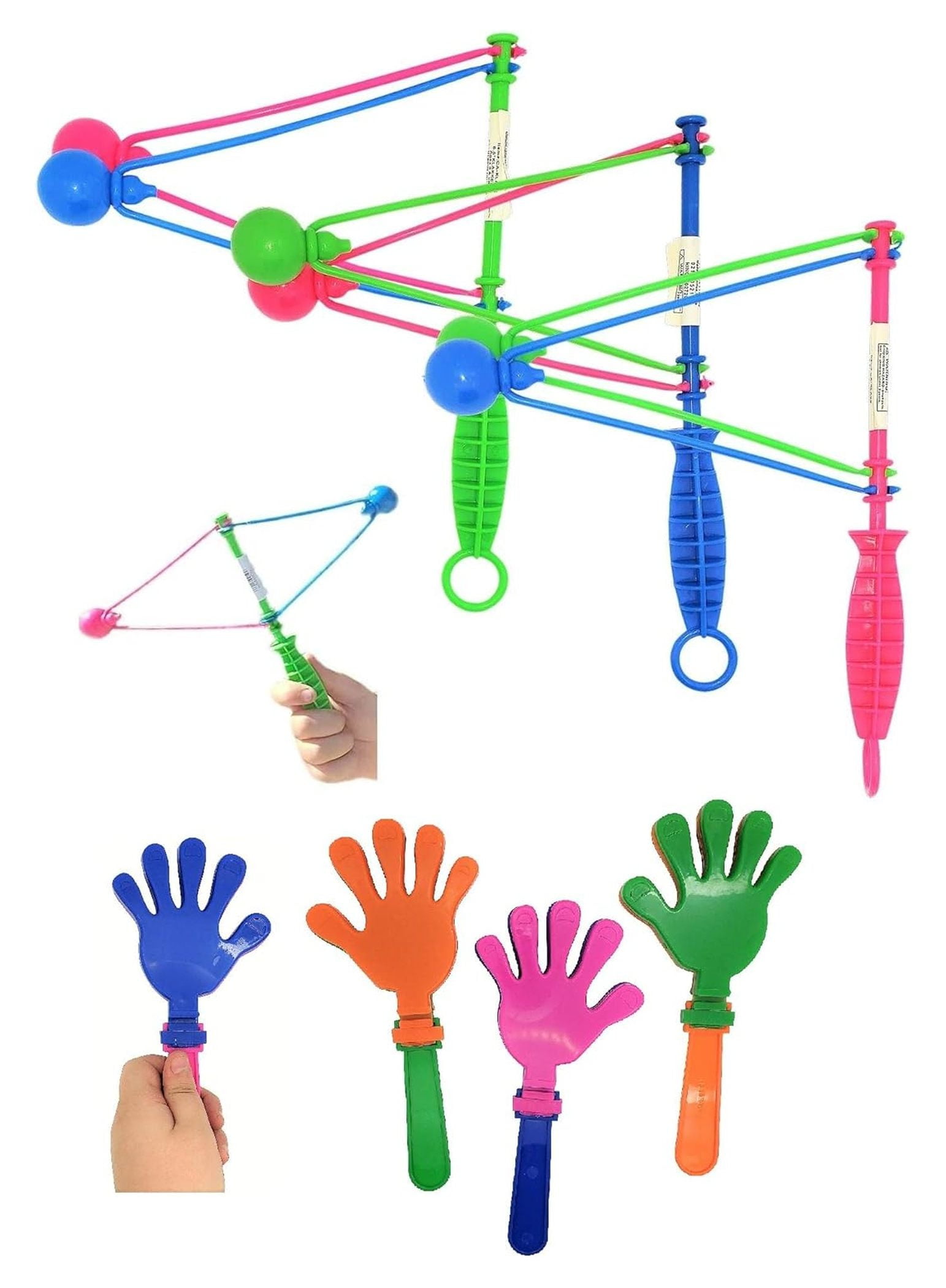 Bundle Pack,12 Large 7" Hand Clappers + 12 Large 8" Neon Clackers ...