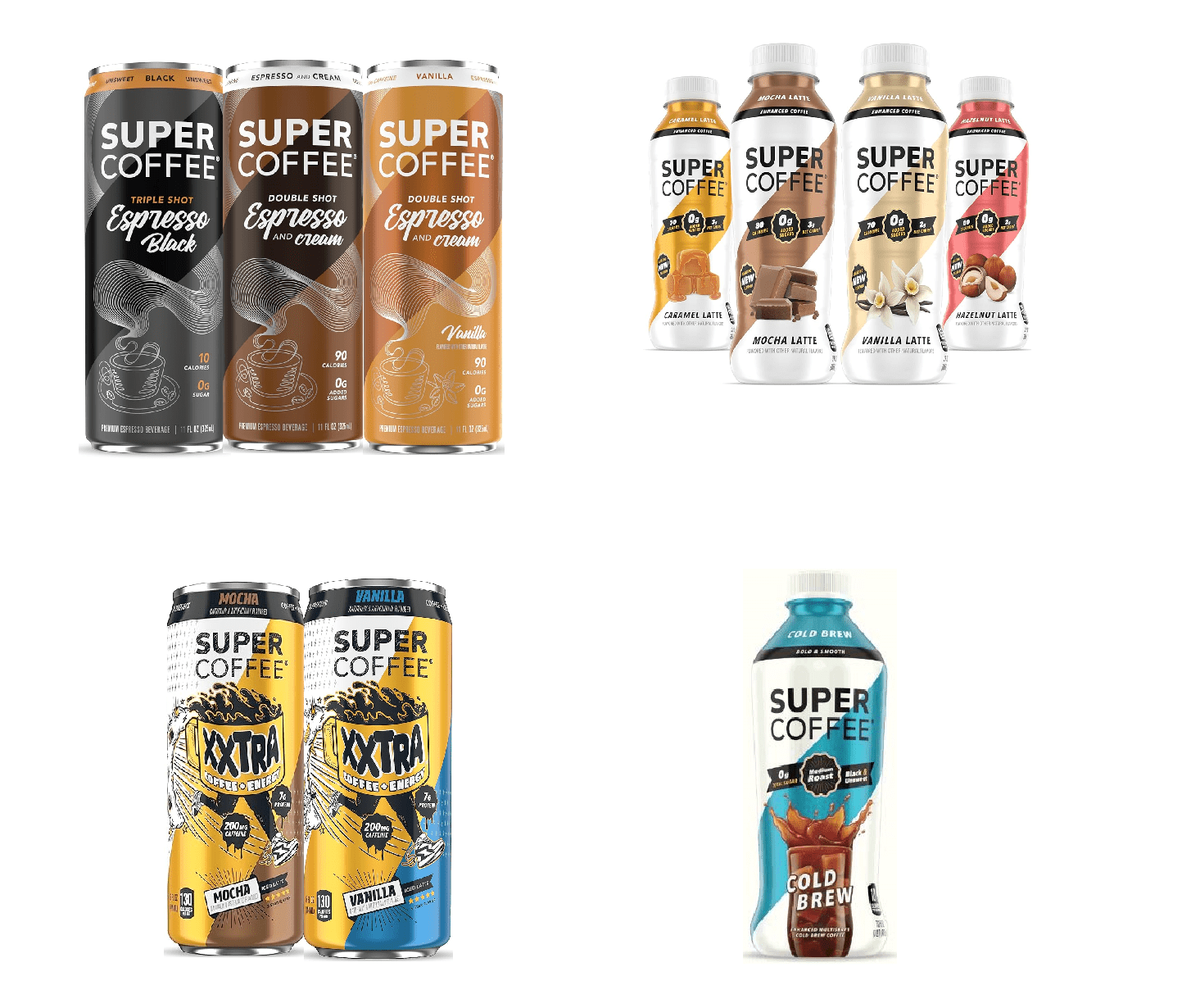 Bundle Pack of SUPER COFFEE Espresso, KITU, XXTRA, Brewed Coffee ...