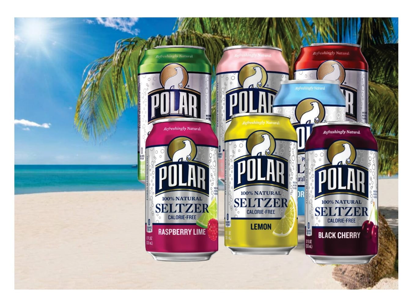 Bundle Polar Seltzer Water Assorted 12 Pack - Polar Cranberry Lime, Polar Black Cherry, Lime ...