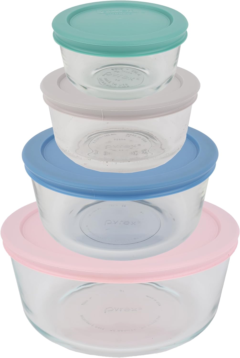 Bundle Pyrex 8 Peice Round Set, 4 Glass Storage Containers Set With ...