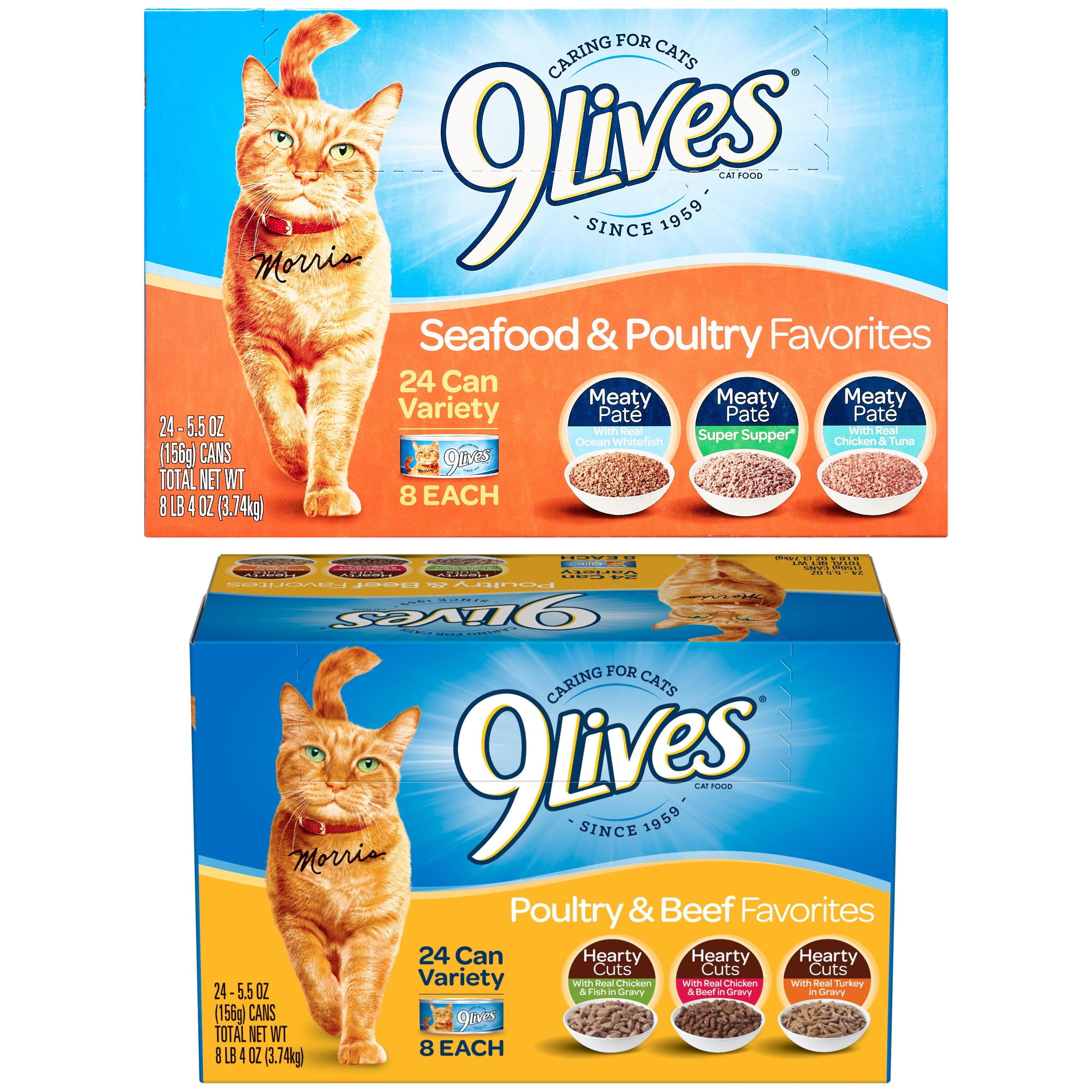 Bundle & Save: 9Lives Poultry and Beef Favorites Variety Pack Cat Food ...