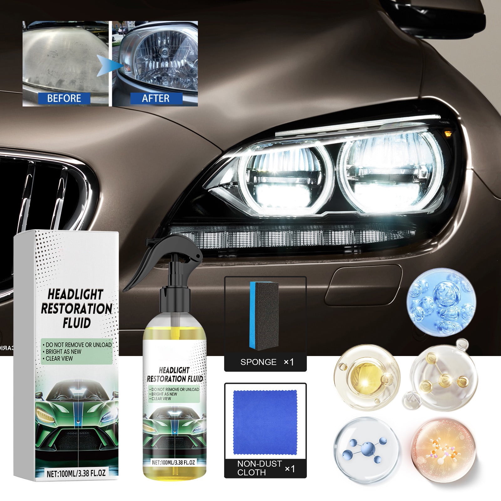 Bundle & Save, Car Restoring Spray, Foam Cleaner, All Purpose, Powerful ...