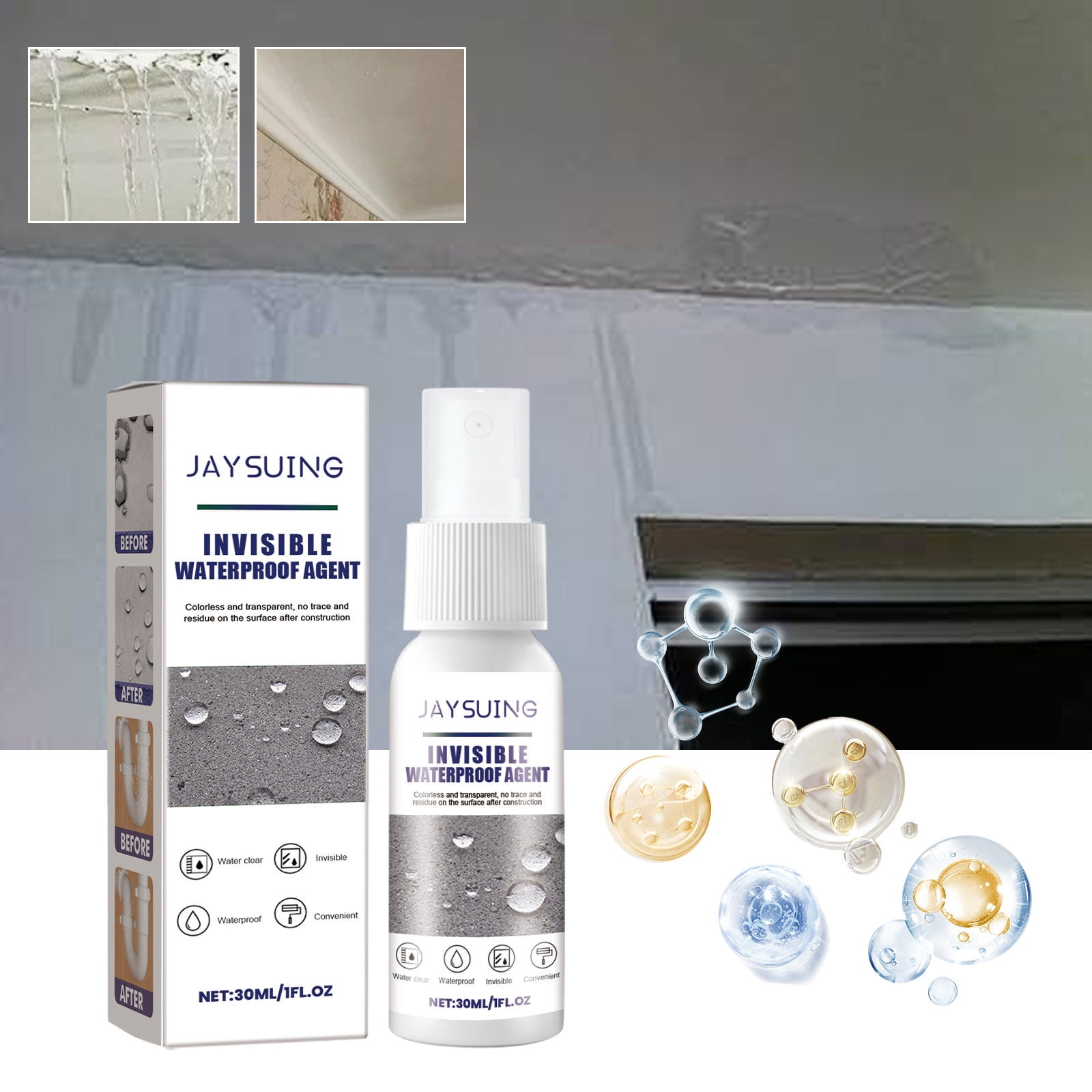 Bundle & Save, Waterproof Glass Glue, Leak Repair Spray, 30ml Sealant ...