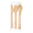 Bundle: Square Bamboo Dinner Sets, 100 Durable Plates And Cutlery Sets ...