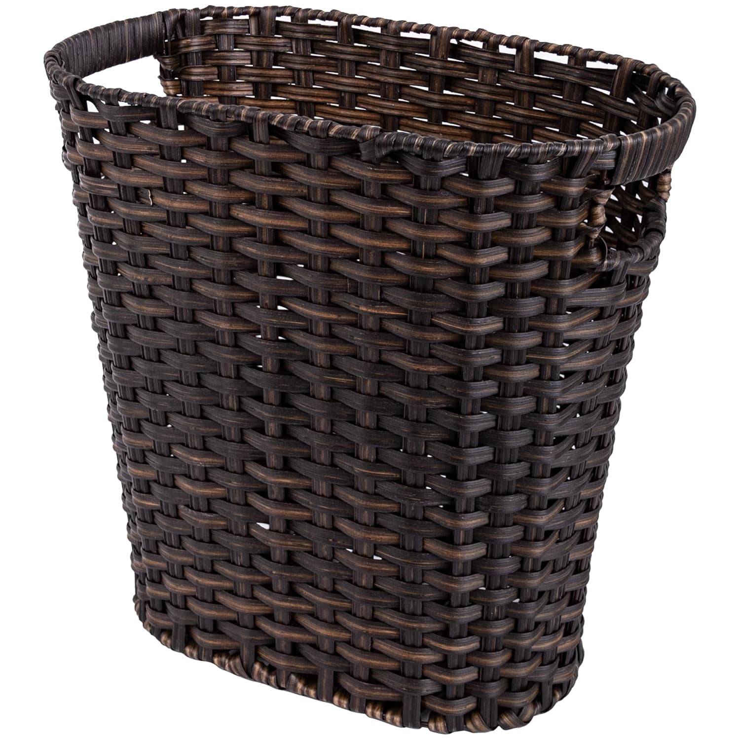Bundle of 1-Pack Small Dark Brown & 1-Pack Wicker Bathroom Wastebaskets ...
