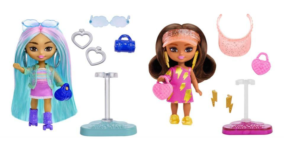 Bundle of 2 | Barbie Extra Mini Minis Doll - Blue Hair Sporty Outift ...