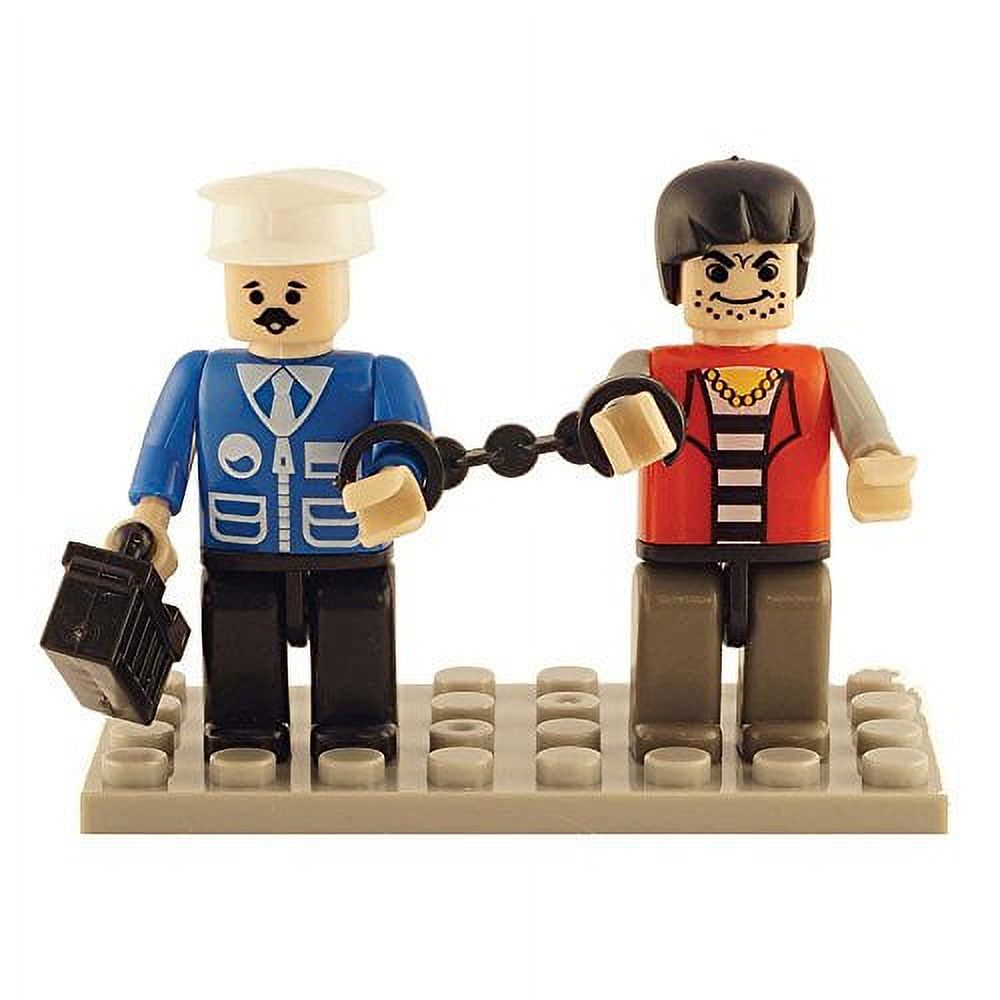 Bundle of 2 |Brictek Mini-Figurines (2 pcs Police/Prisoner & 3 pcs Navy ...