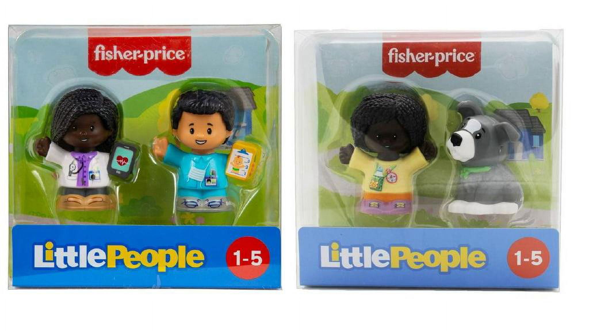Bundle of 2 |Fisher-Price Little People Figure 2-Pack |Doctor and Nurse ...