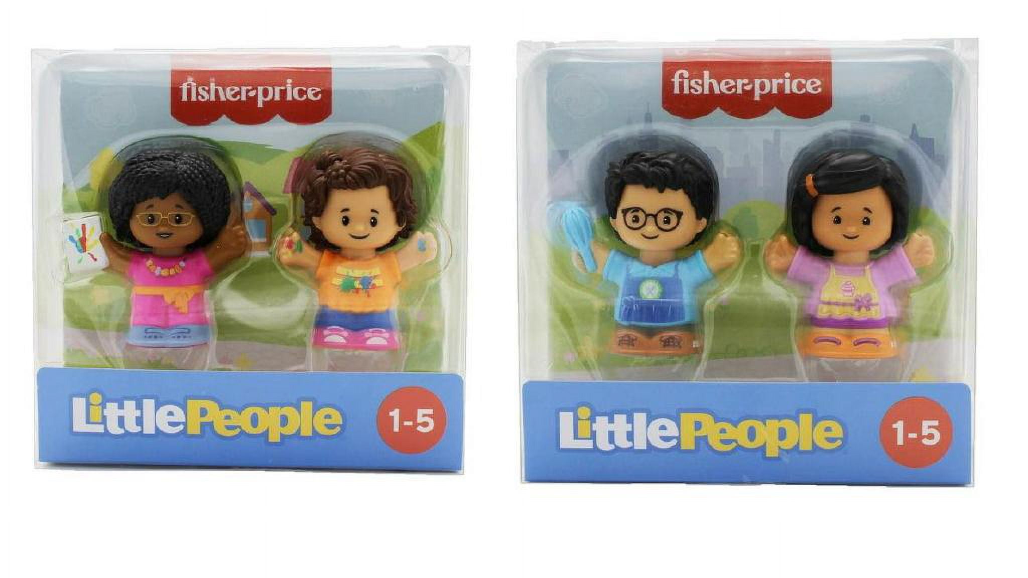Bundle of 2 |Fisher-Price Little People Figure 2-Pack |Girl in Pink ...