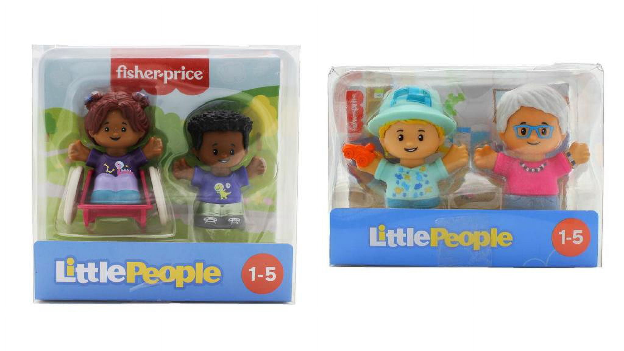 Bundle of 2 |Fisher-Price Little People Figure 2-Pack |Girl in Wheel ...