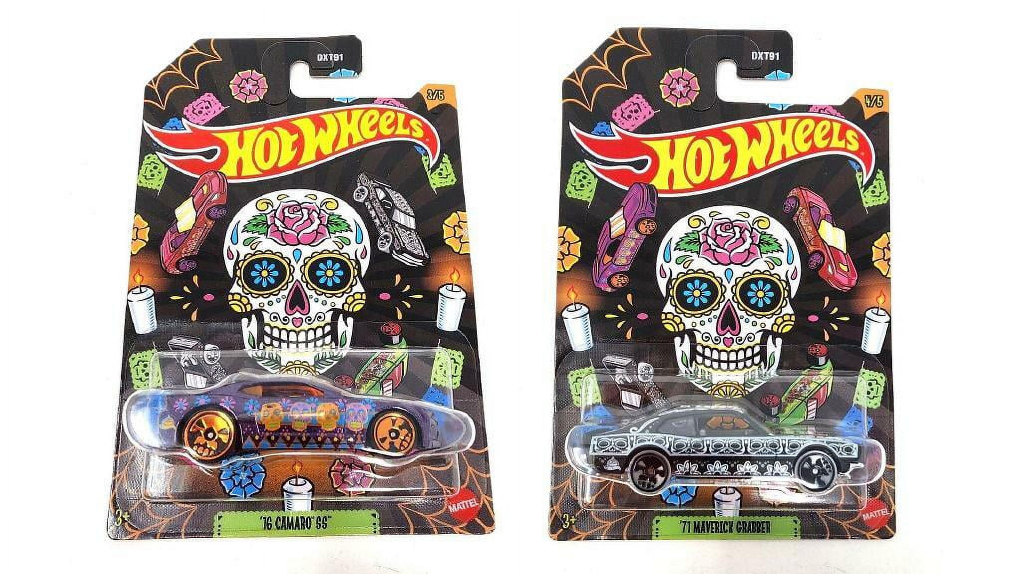 Bundle of 2 | Hot Wheels Halloween Theme 1:64 Die-Cast Cars | '16 Camaro SS & '71 Maverick ...