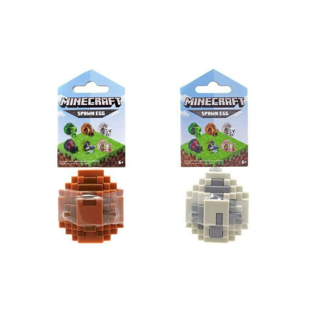 Bundle of 2 - Minecraft Spawn Egg Mini Figure |Brown Rabbit + Gray ...