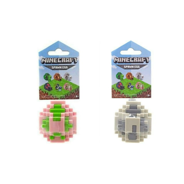 Bundle of 2 - Minecraft Spawn Egg Mini Figure |Zombie Pigman + Gray ...