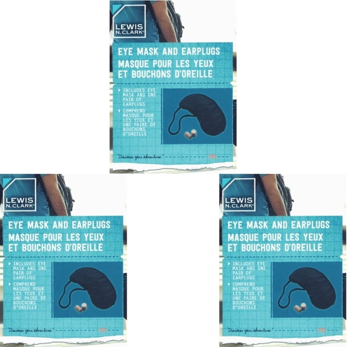 Bundle of 3 Sets - Lewis N. Clark Eye Mask and Earplugs Set (2-Piece ...