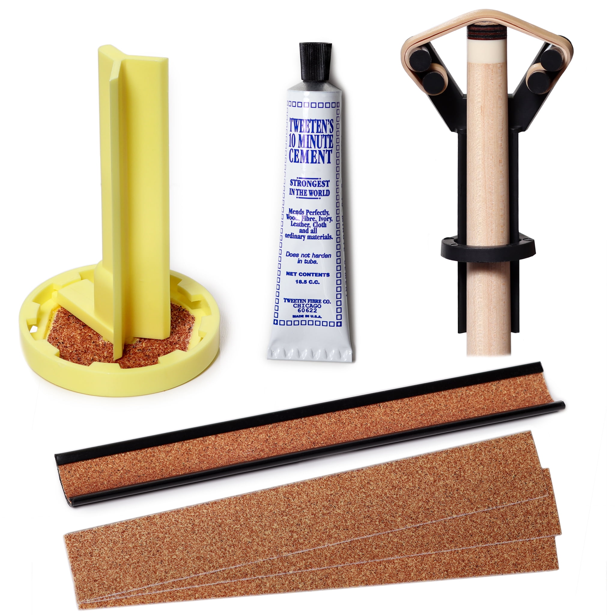 Bundle of 4 items: Tweeten Ten Minute Cement, Plastic Cue Tip Clamp, 9 ...