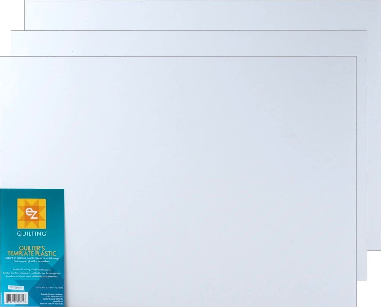 Bundle of EZ International Quilting by Wrights Blank Plastic Template Sheets, 12in x 18in (3 ...