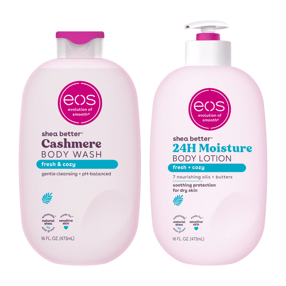 Bundle of eos Shea Butter Lotion & Body Wash, Fresh & Cozy, for Dryness 16oz - Walmart.com