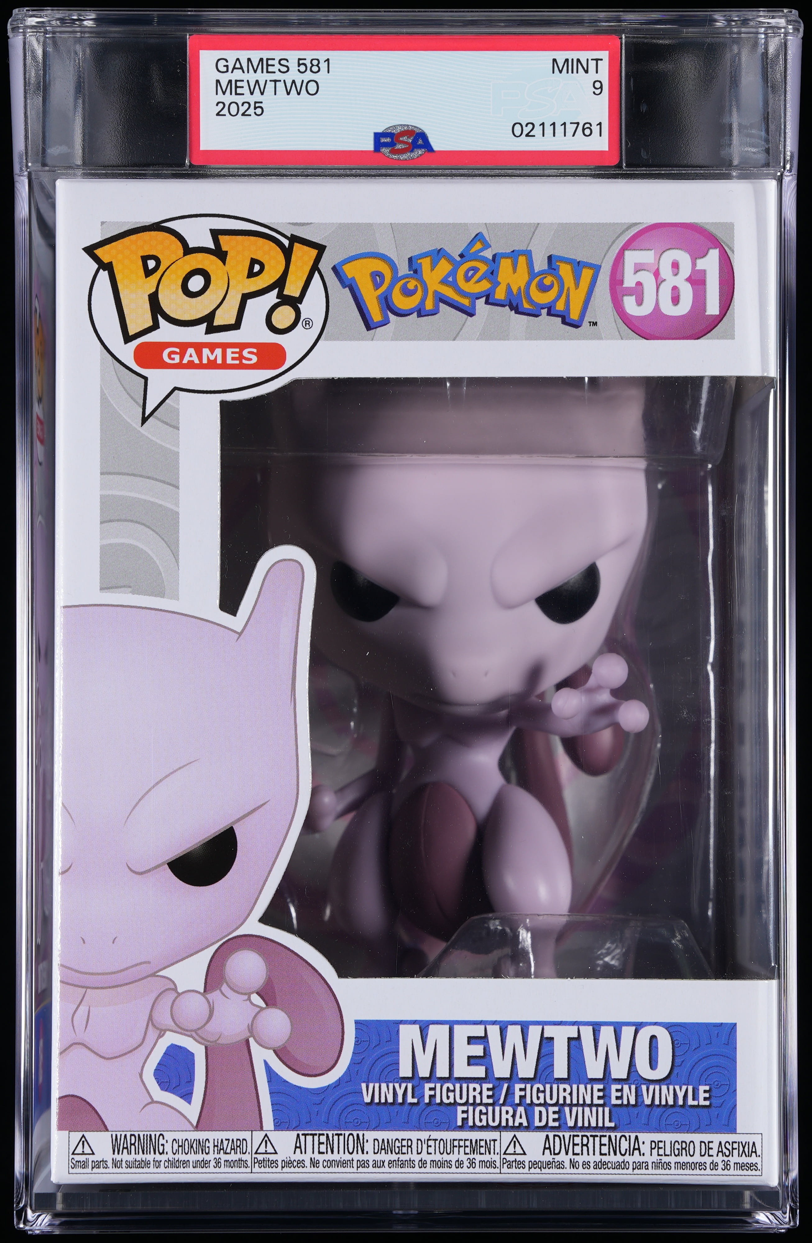 Bundle with PSA 9 MINT Graded Mewtwo #581 Pokemon Collectible Vinyl ...