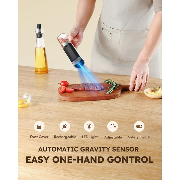 Bundled Sangcon Gravity Electric Salt and Pepper Grinder Set ...