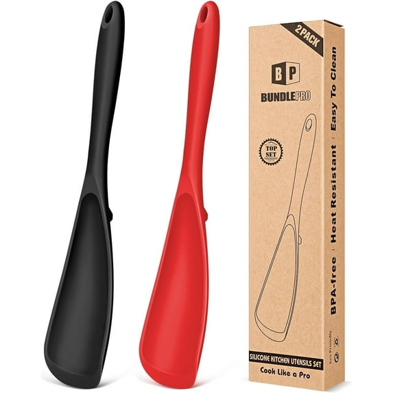 Bundlepro, Silicone Cooking Spoons, 2 Pack, Non Stick, Heat-Resistant ...