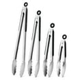Bundlepro 4 Pack Kitchen Tongs, Stainless Steel, 7/9/12/14 inch, Black ...