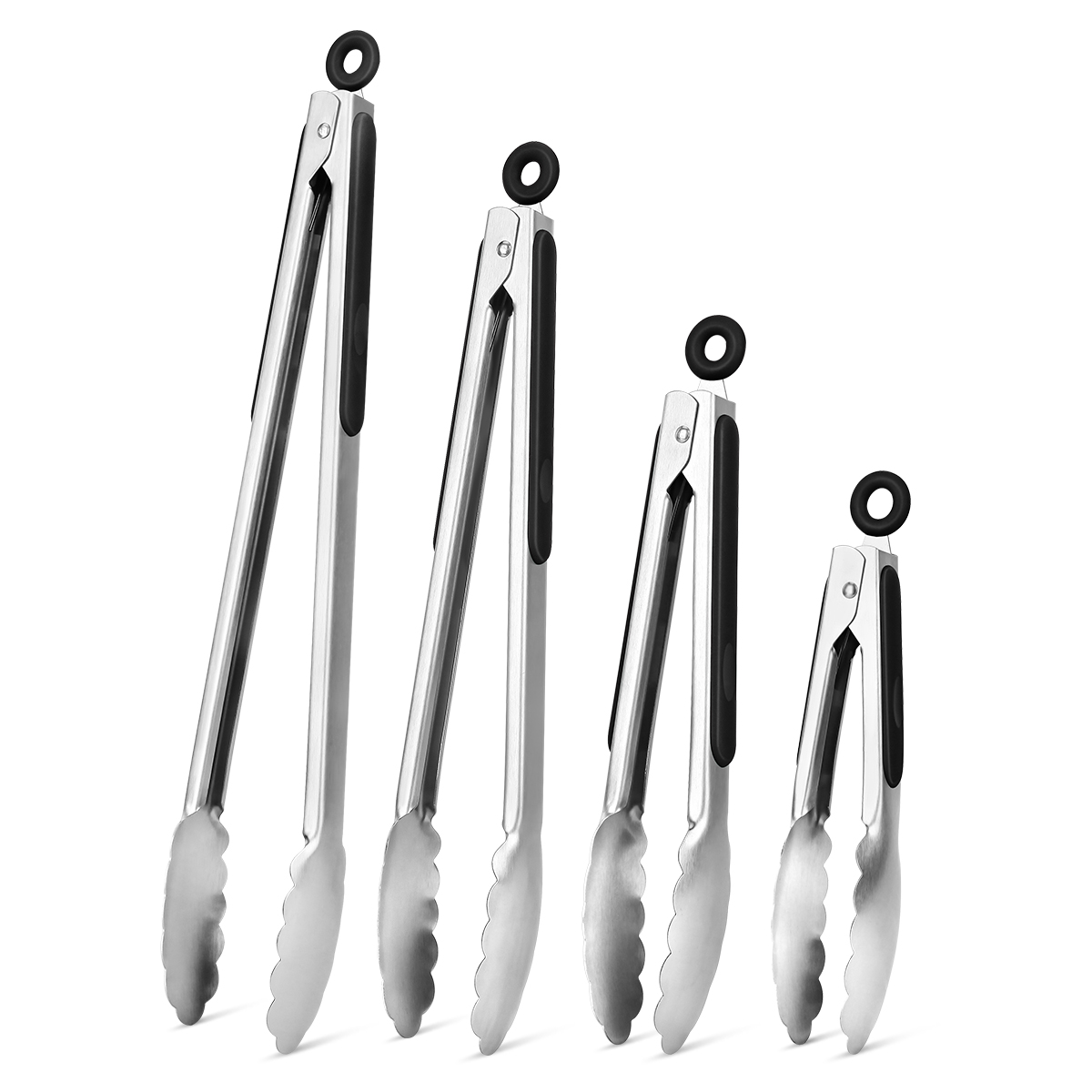 Cuisinart Stainless Steel Grill Locking Tongs, Scalloped Gripping Edge ...