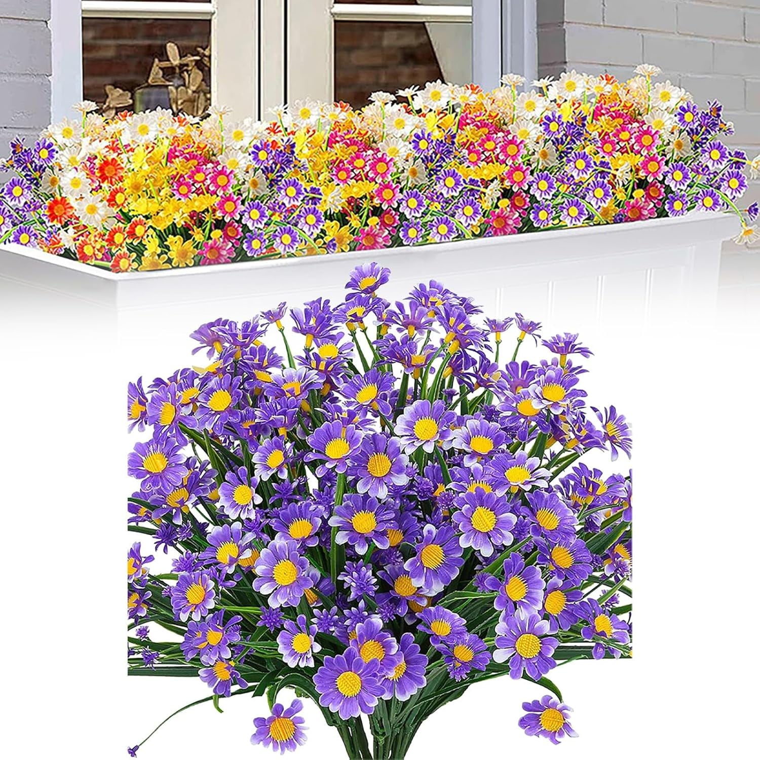 Bundles Artificial Flower, Outdoor Artificial Daisies Flowers, Shrubs ...
