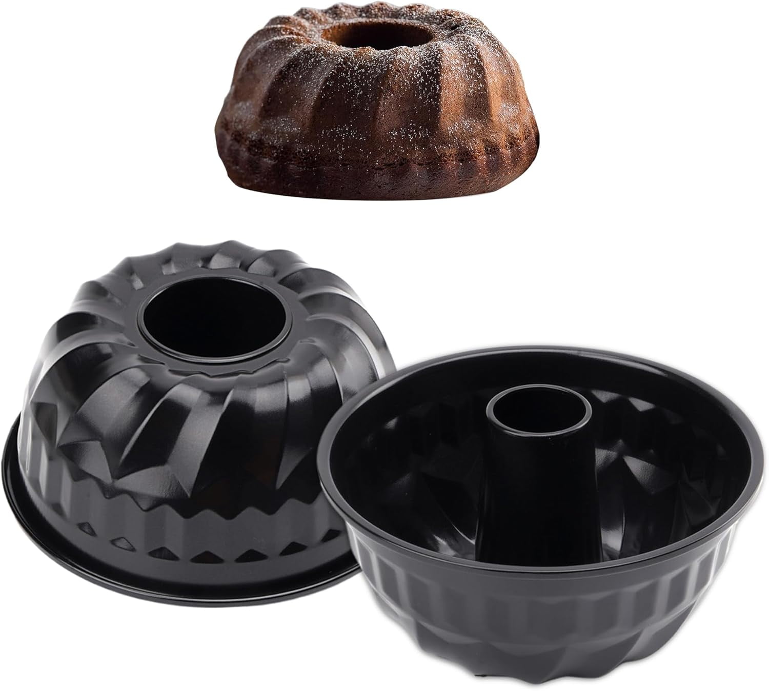 Bundt Cake Pans for Baking: 8.5" Nonstick Tube Cake Pan, Carbon Steel ...