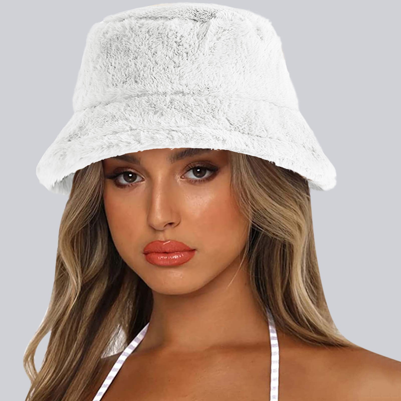 Bunenne Bucket Hats for Woman Women's Sun Hats Warm Bucket Color Men ...