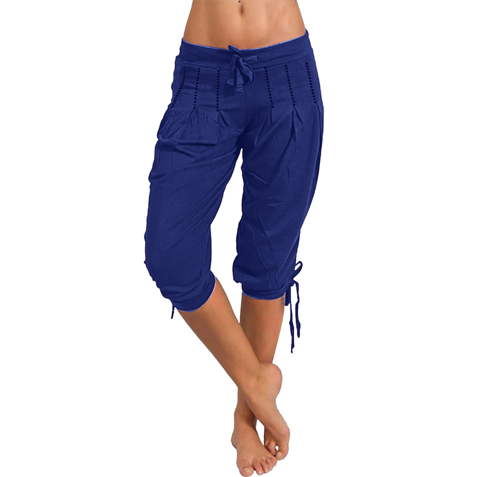 Bunenne Capri Pants for Women Loose Workout Pants Women Solid Color ...