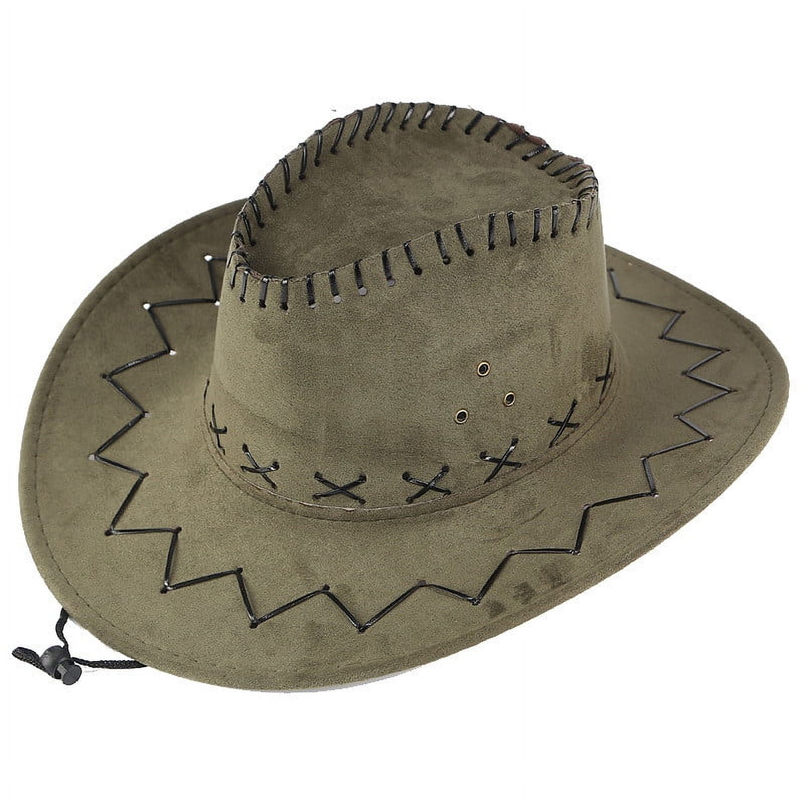 Bunenne Felt Cowboy Hat Tan Cowgirl Hat Unisex Adult West Cowboy Hat ...