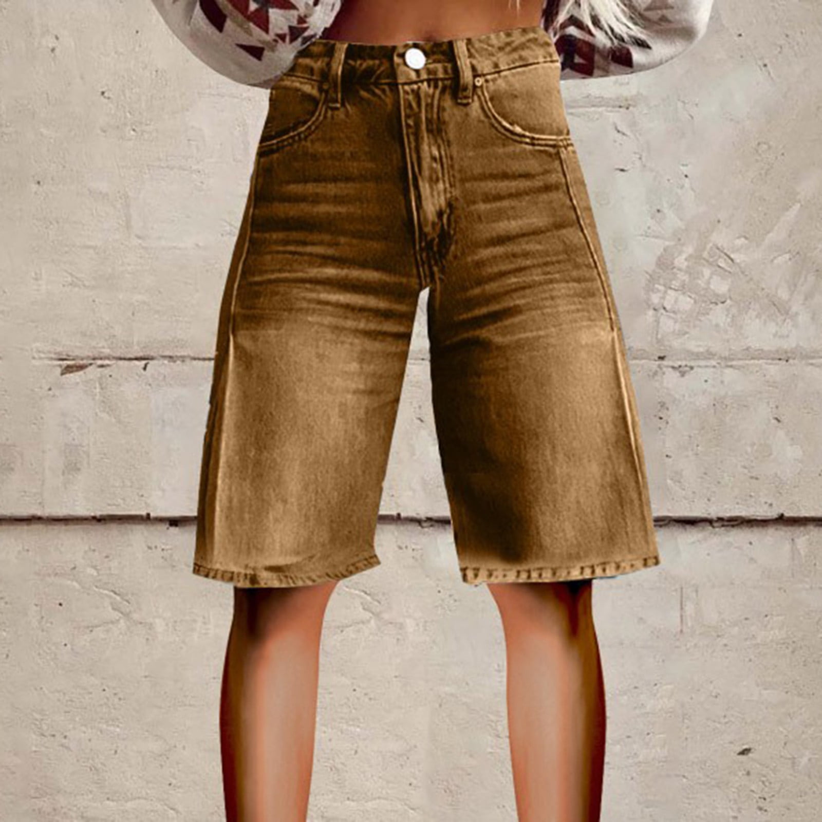 Bunenne Long Jean Shorts Womens Bermuda Shorts Womens Ripped Distressed ...
