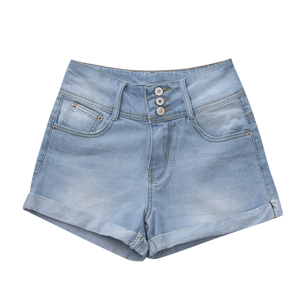 Bunenne Women’s Denim Shorts High Rise Jean Shorts Distressed Denim ...
