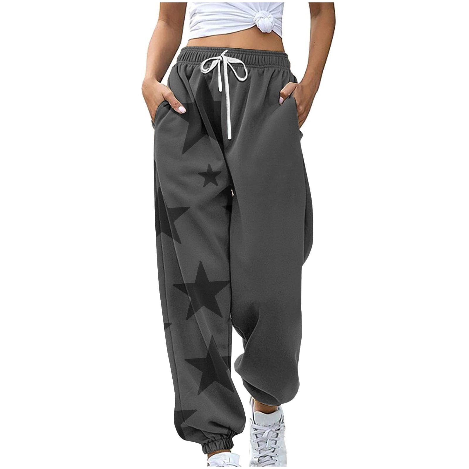 Bunenne Womens Sweatpants Women's Autumn Print Daily Commuting Loose ...