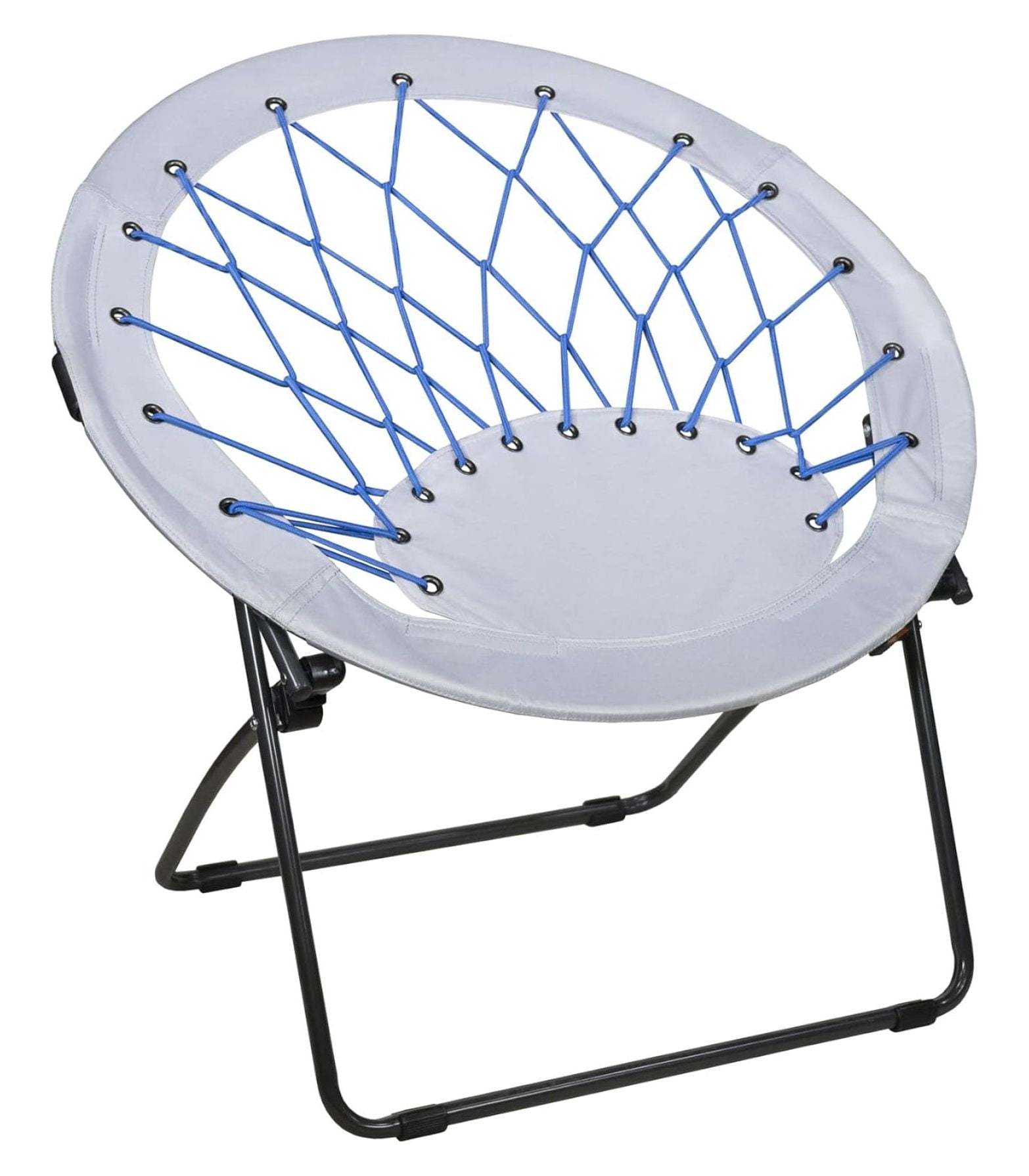 Bungee Chair Folding Saucer Chair - Indoor Outdoor Metal Frame, Cobalt ...