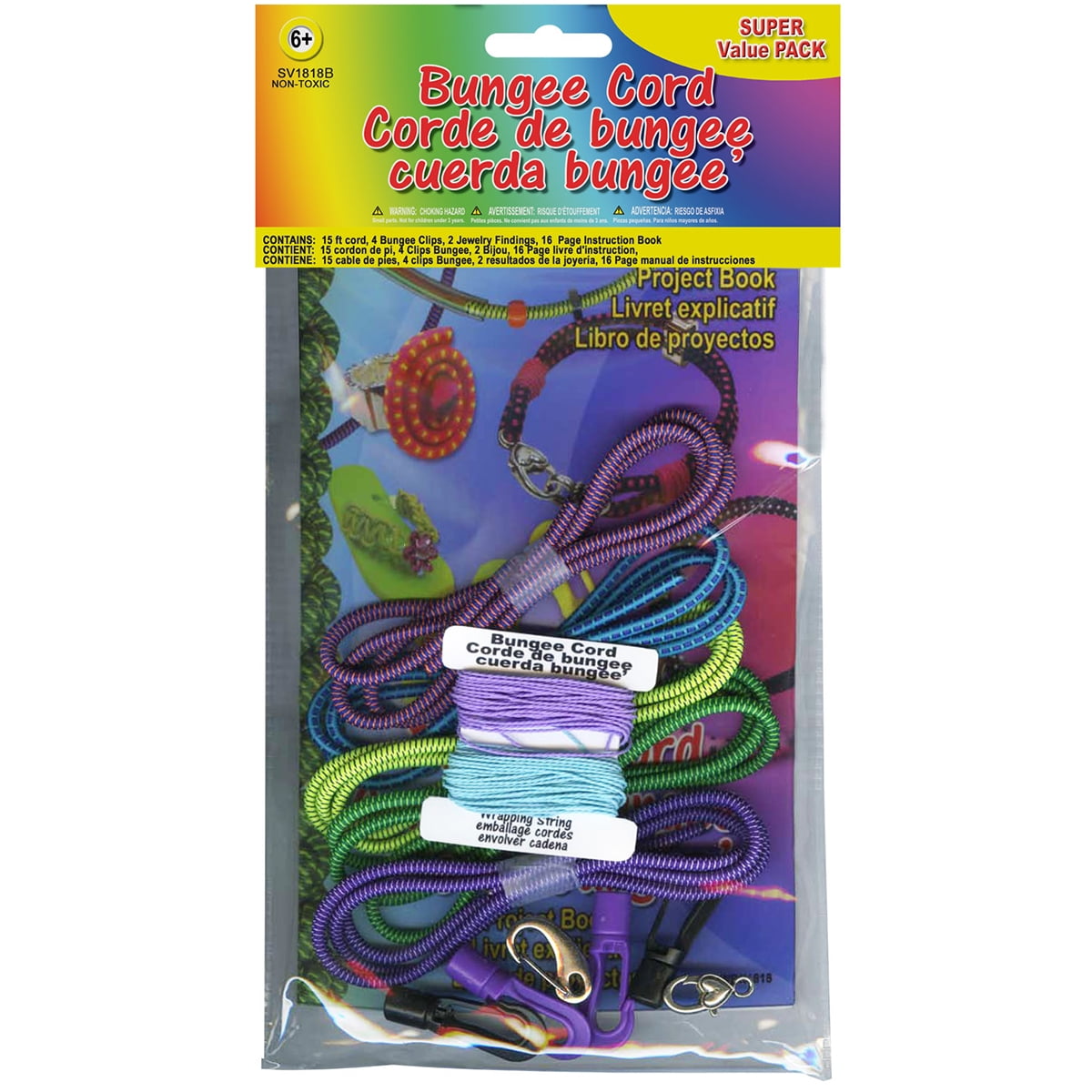 Bungee Cord Super Value Pack 3' 5/Pkg-Green & Blue, Pk 3, Pepperell ...
