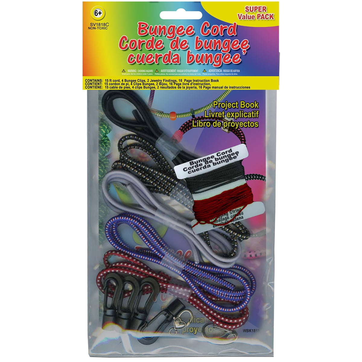 Bungee Cord Super Value Pack 3' 5/Pkg-Purple & Gray, Pk 3, Pepperell ...