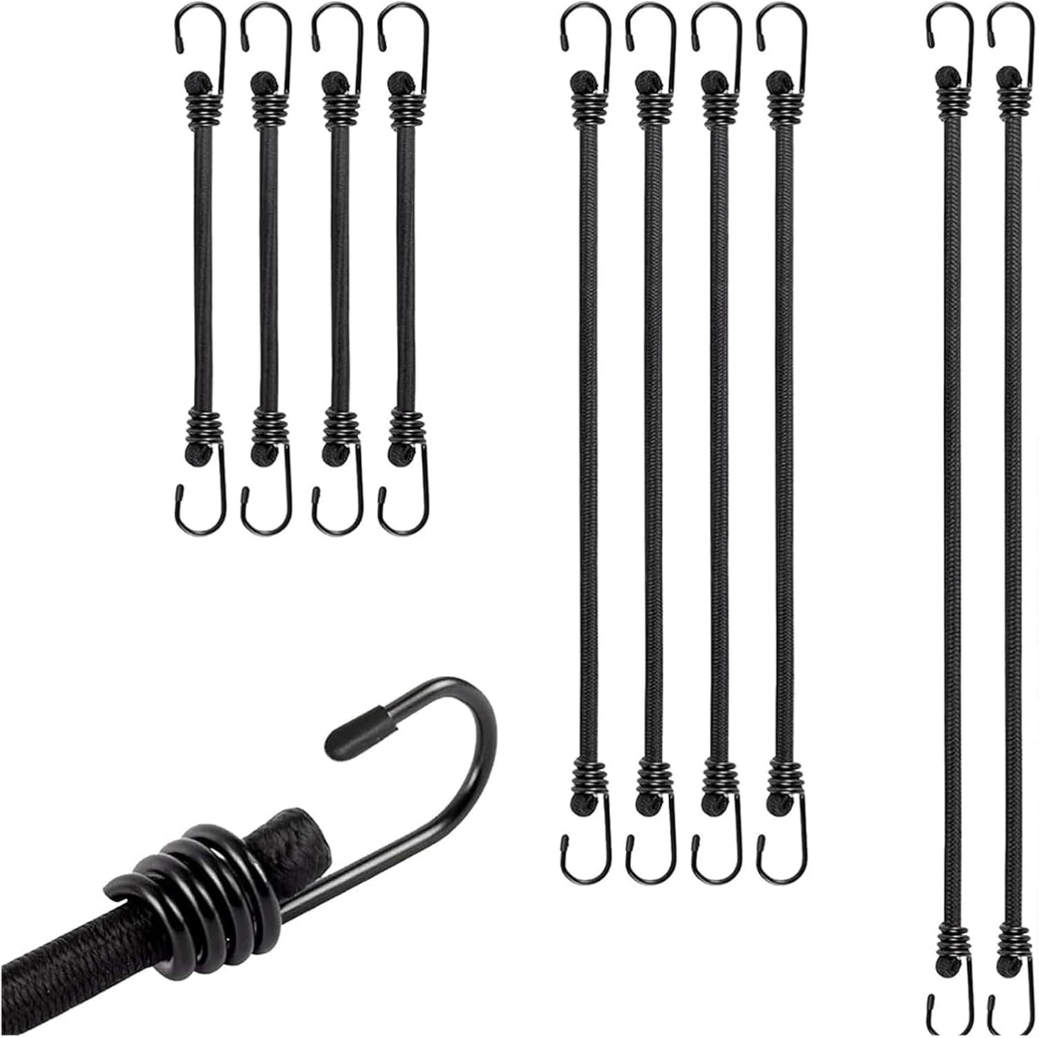 Bungee Cords 10Pcs Bungee Cords with Hooks Heavy Duty Rubber Tarp ...