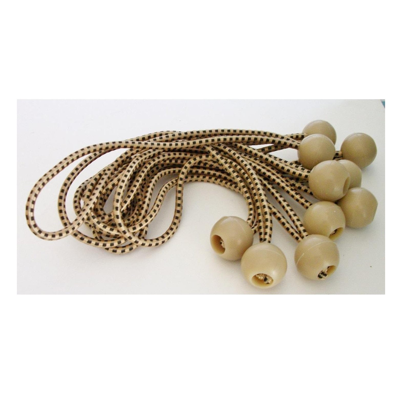 Bungee Cords 25 Pack - 11 Inch Heavy Duty TAN Bungee Cord with Plastic ...