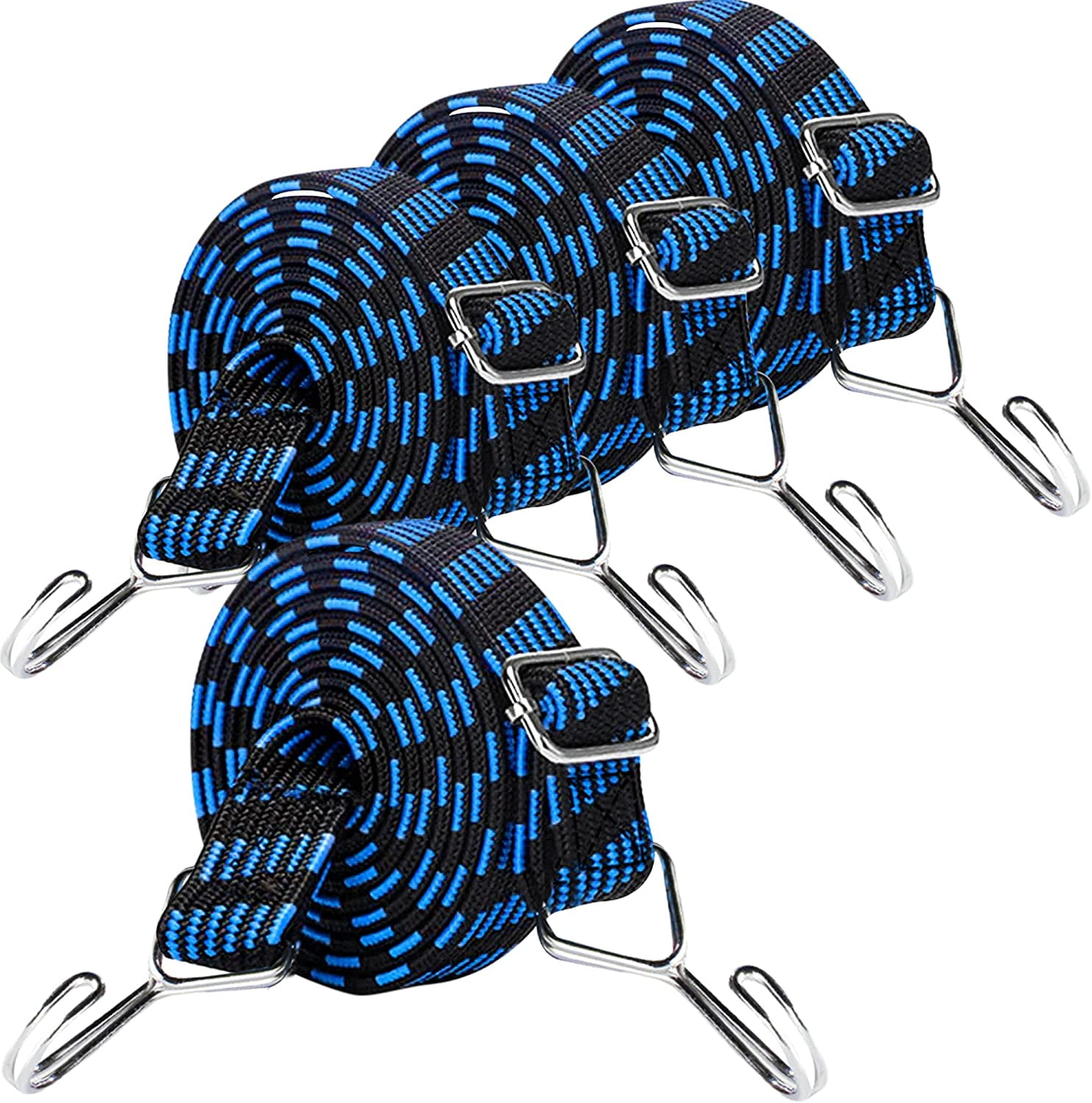 Bungee Cords, 4 Pack 80 inch Heavy Duty Adjustable Long Bungee Straps ...