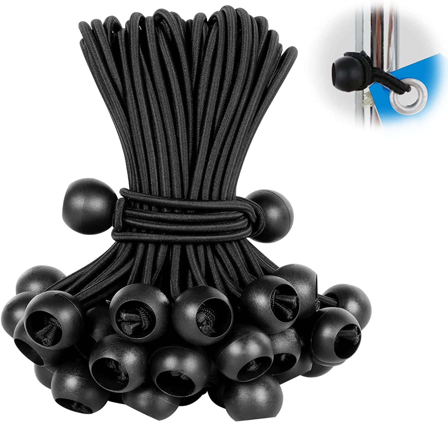 Bungee Cords with Balls 12 Inch,50 PCS Bungie Cord Balls Heavy Duty Tie ...