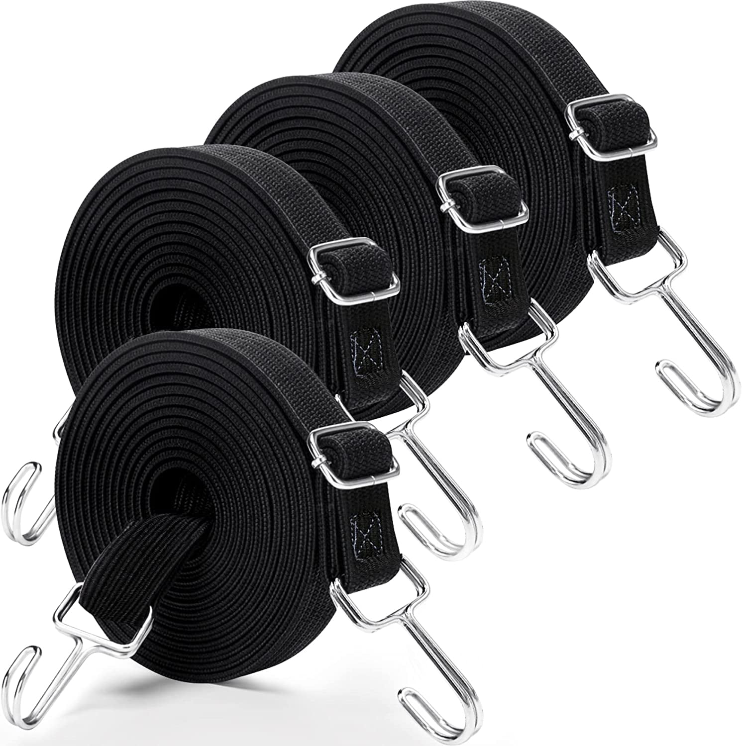 Bungee Cords with Hooks. 80 inches Heavy Duty Flat Long Bungee Straps ...