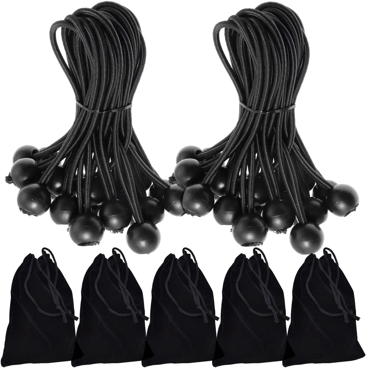 Bungee Cords with Hooks Superior Rubber Drawstring Organizer Bag Canopy ...