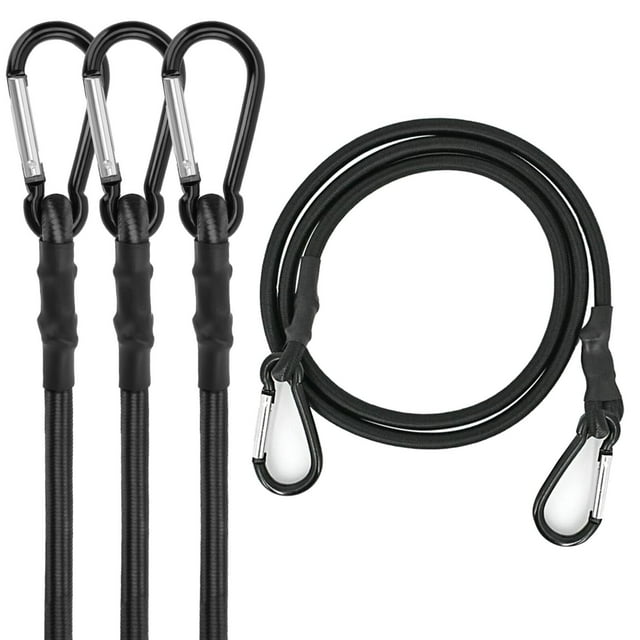 Bungee Cords with Carabiner Hooks 12 Inch - Black Bungee Cords Heavy ...