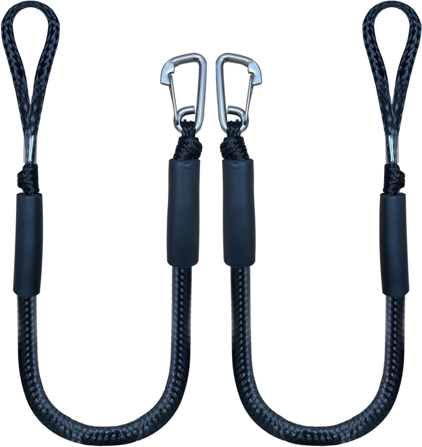 Bungee Dock Line Mooring Rope 2-Pack for Docking with Stainless Steel ...