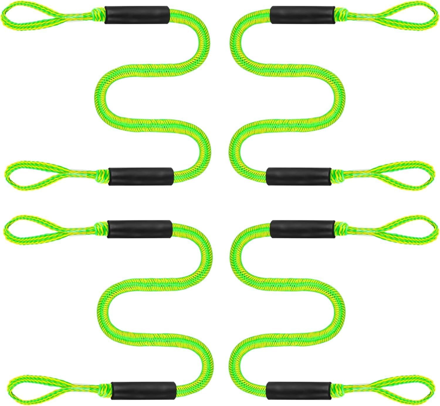 Bungee Dock Lines, 4 Feet Bungee Shock Cords Bungee Docking Rope ...