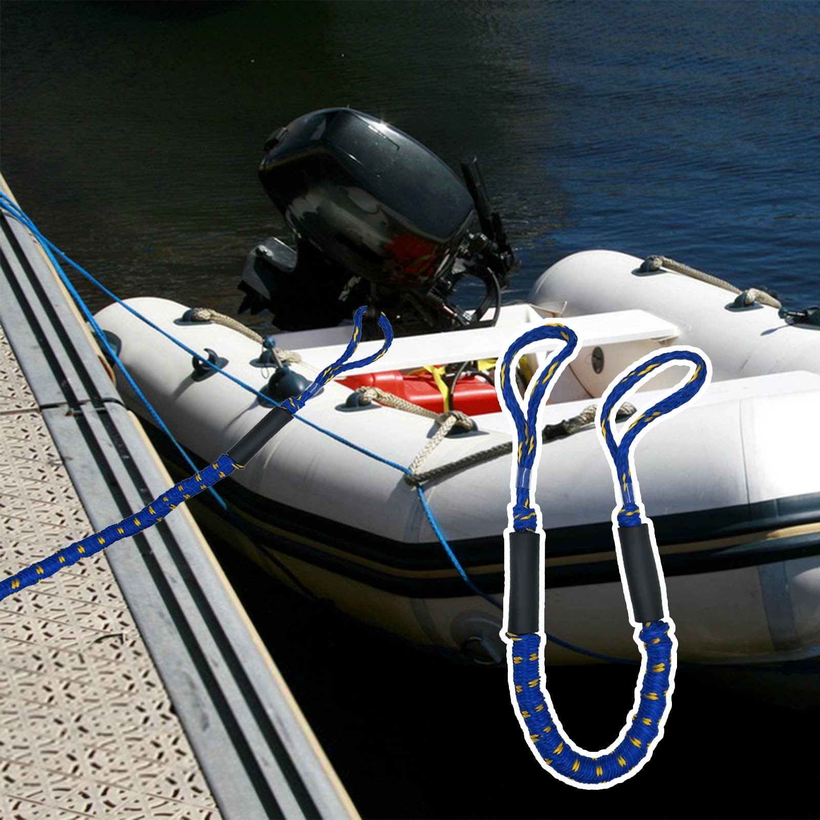 Bungee Dock Lines for Boats 4 FT Elastic Paracord Mooring Rope Boat ...